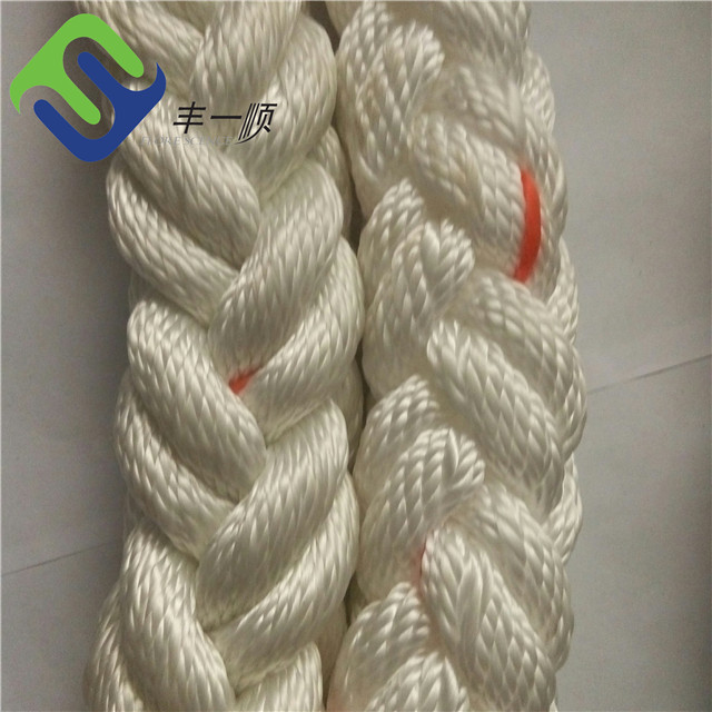White 8 Strand Polyester Rope 25mm - 160mm Mooring Tow Line Untuk Perahu